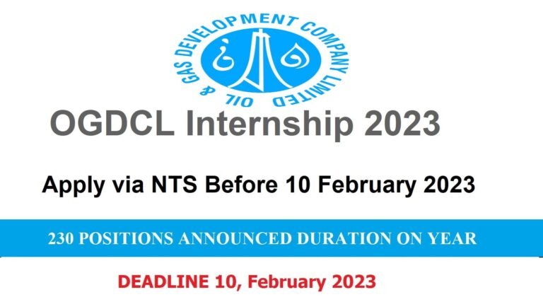 OGDCL Internships 2023, Apply through NTS for Oil and Gas Development ...